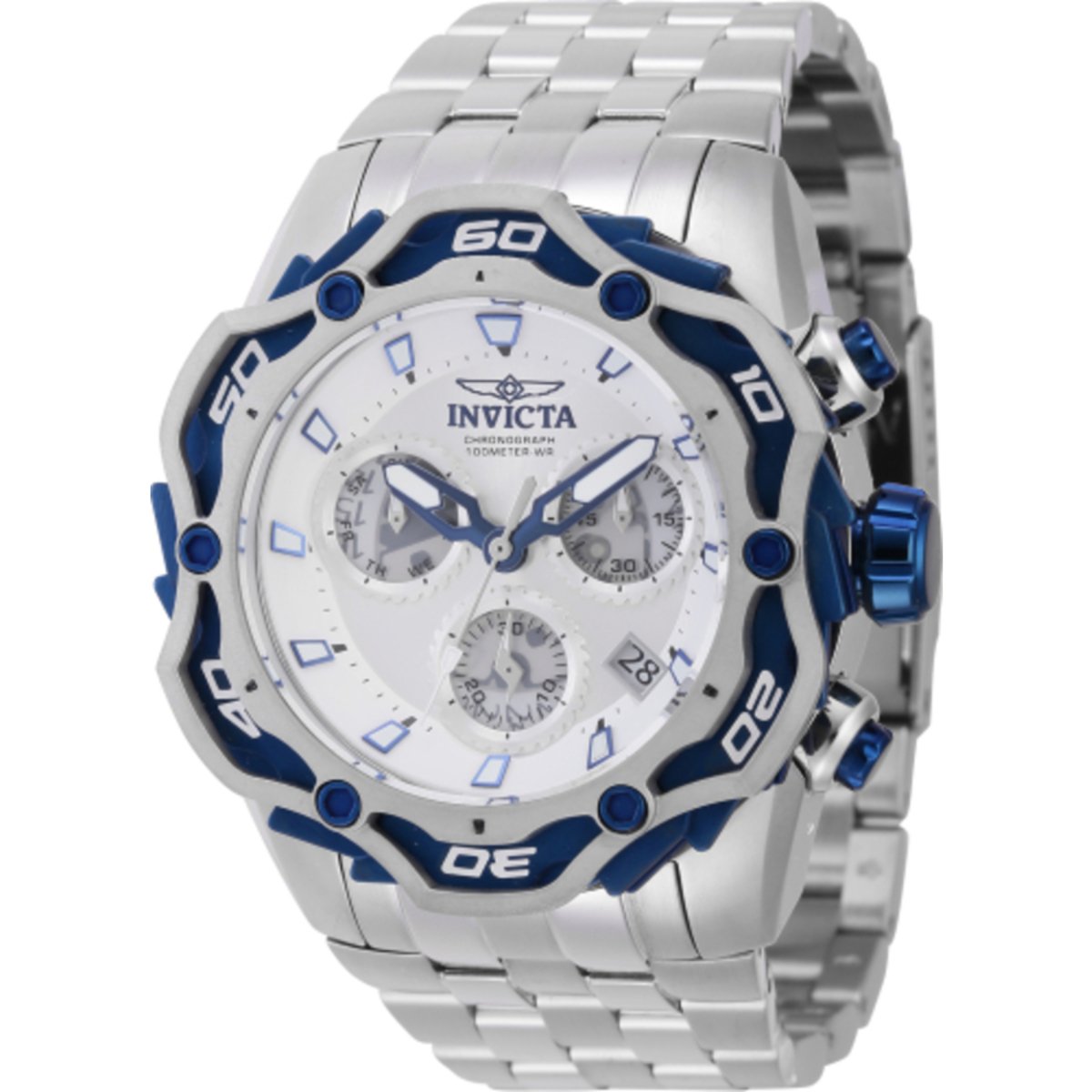 Invicta Ripsaw Chronograph Quartz Silver Dial Mens Watch 44088