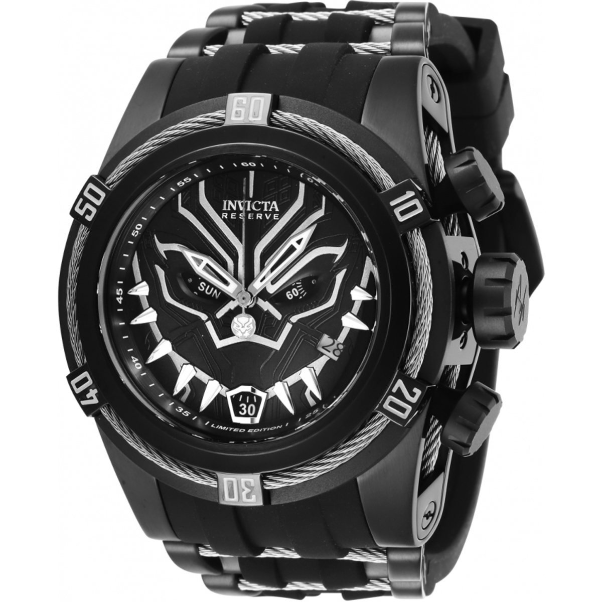 Invicta Marvel Limited Edition Black Panther Chronograph Black Dial ...