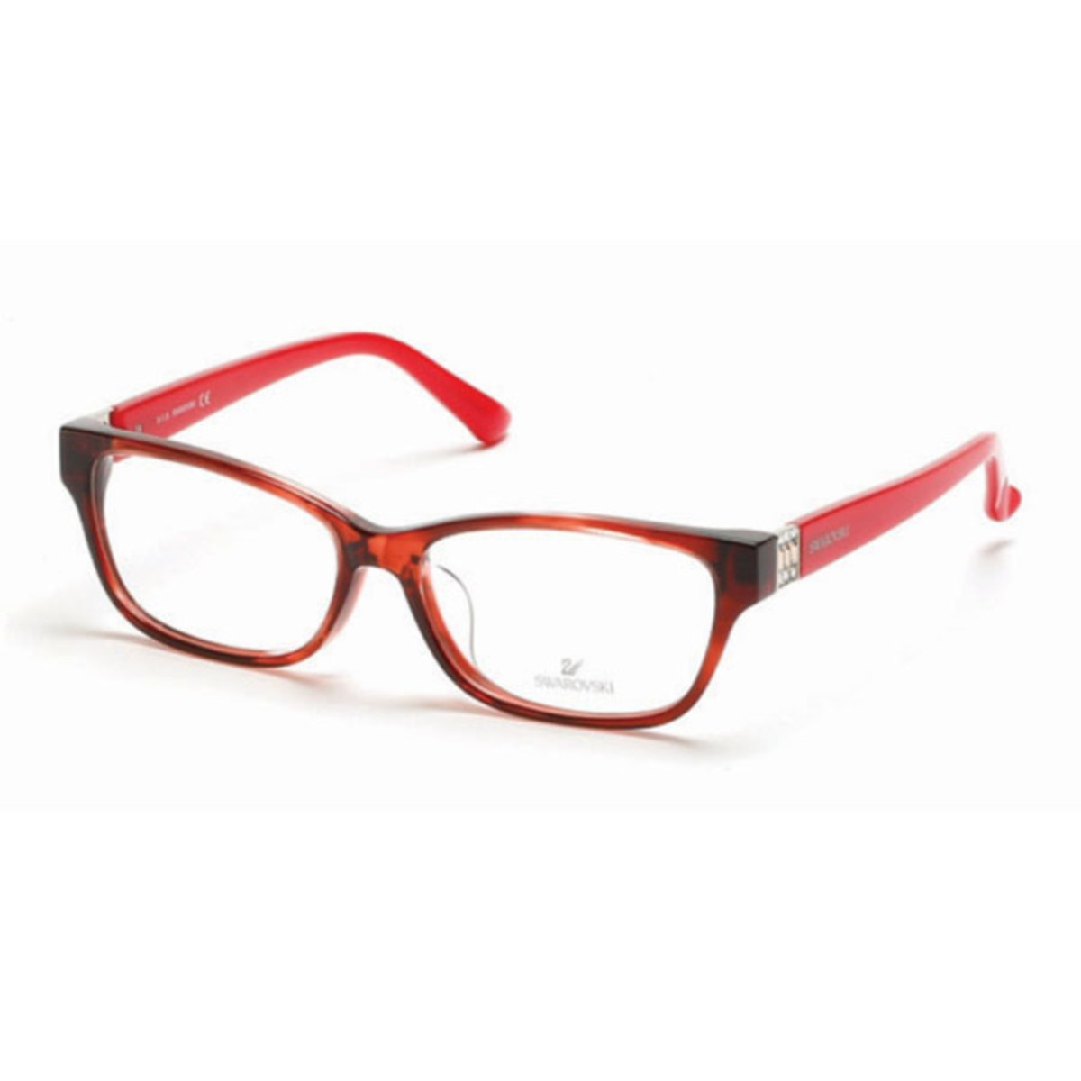 Swarovski Ladies Red Square Eyeglass Frames SK5207-D07156