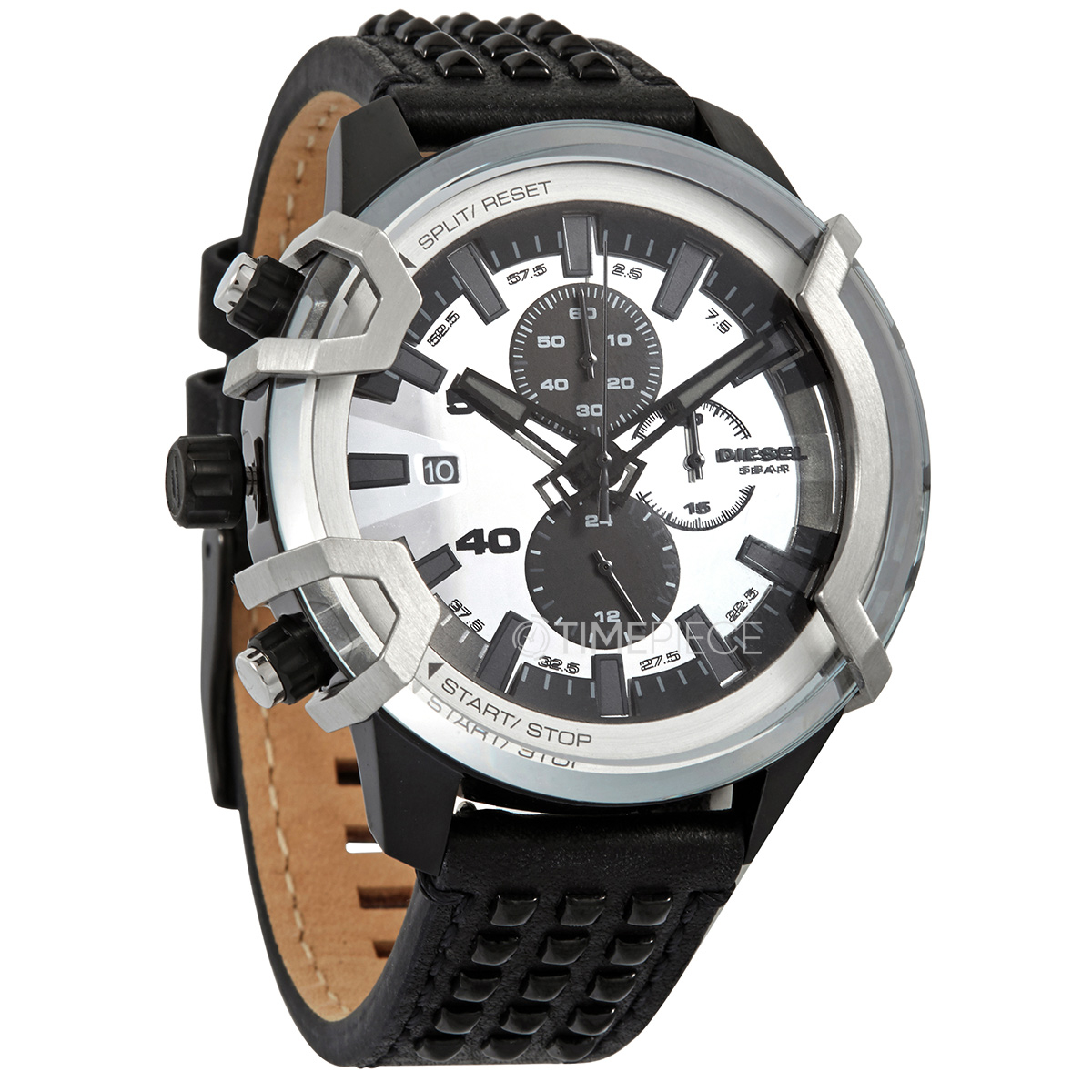 Diesel Griffed Chronograph Quartz Silver Dial Mens Watch DZ4571