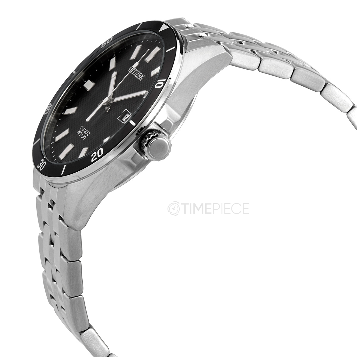 Citizen Quartz Black Dial Stainless Steel Mens Watch BI5050-54E