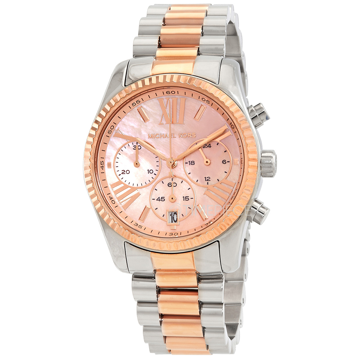 Michael Kors Lexington Chronograph Quartz Rose Gold Dial Ladies Watch ...