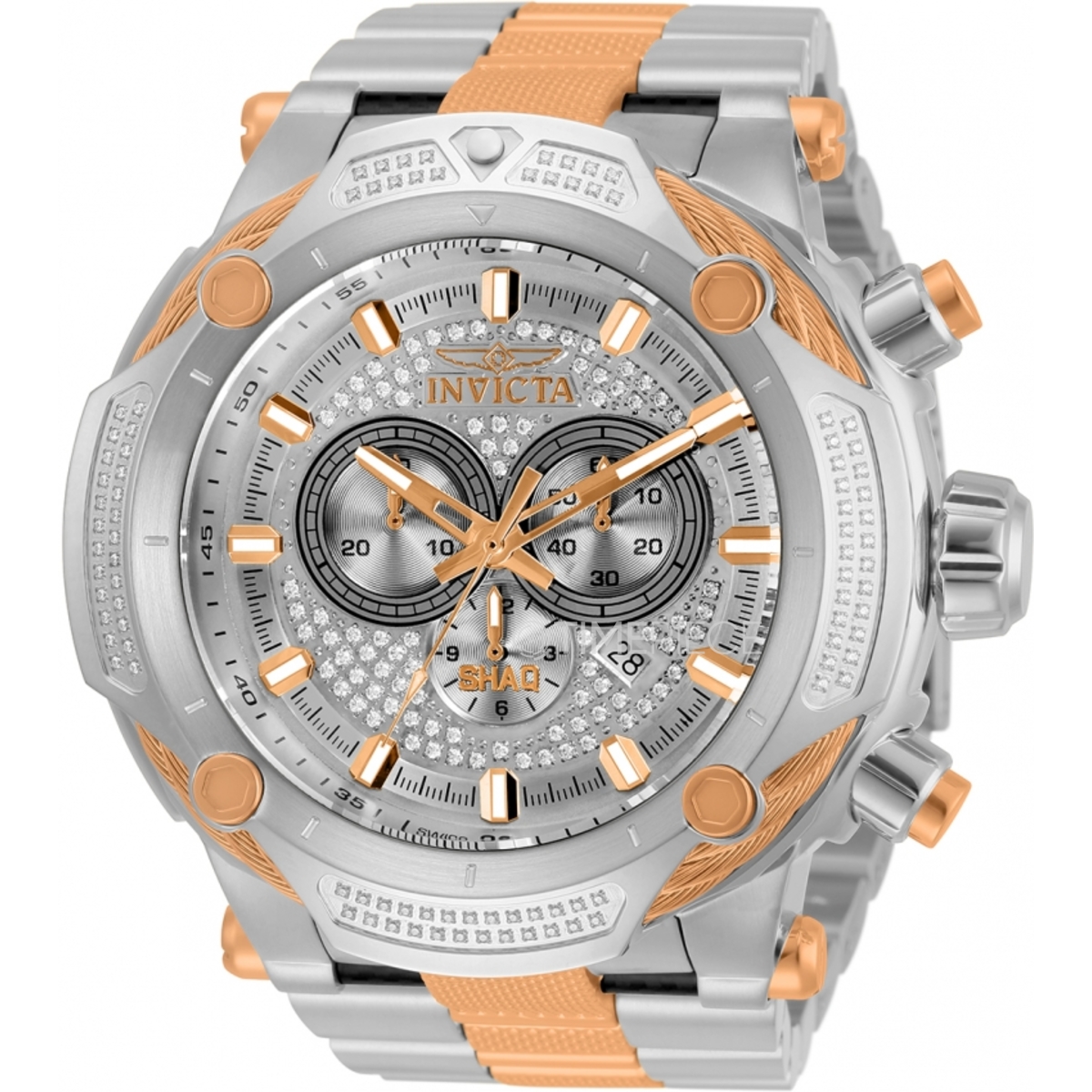 Invicta SHAQ Chronograph Quartz Silver Dial Mens Watch 33674