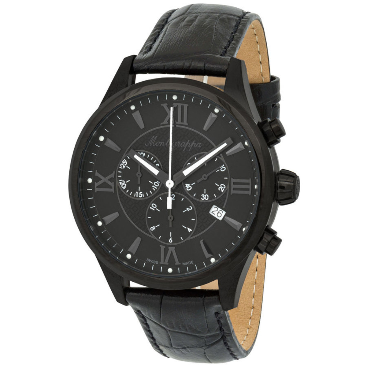 Montegrappa Fortuna Chronograph Quartz Black Dial Mens Watch IDFOWCLG