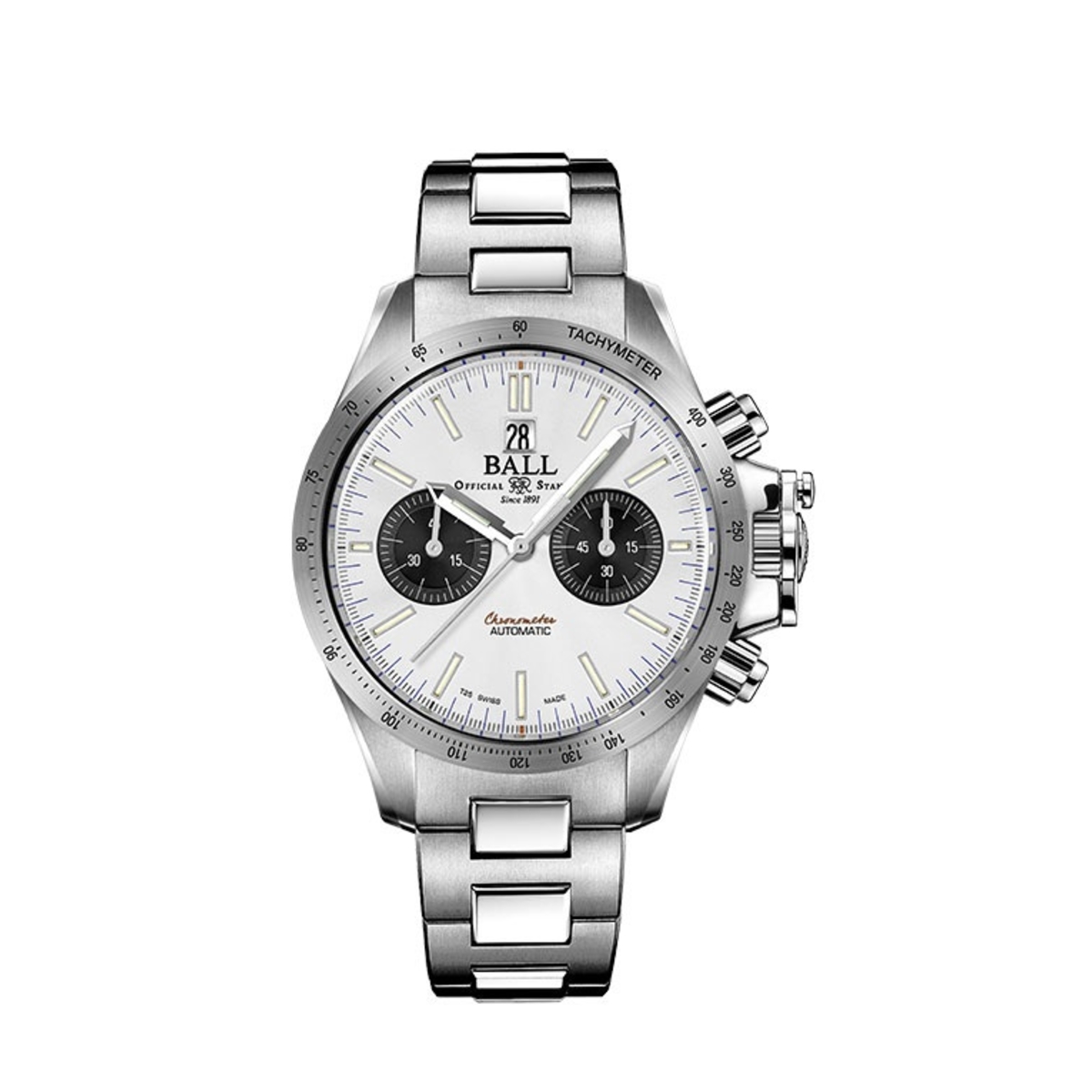 Ball Engineer Hydrocarbon Racer Chronograph Automatic Silver Dial Mens ...