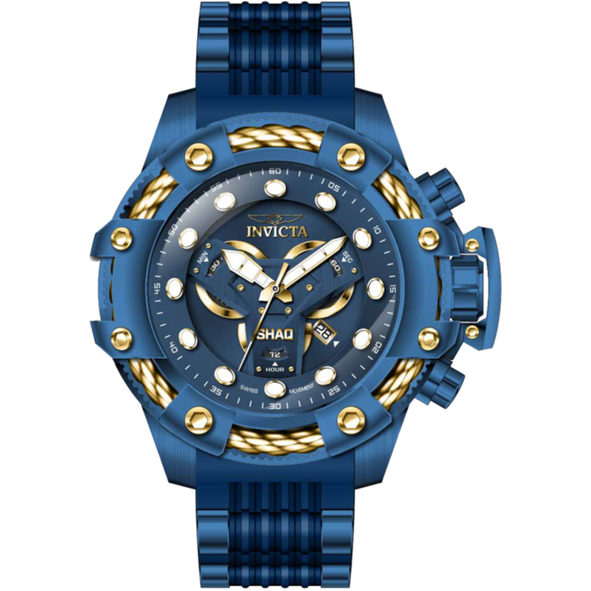 Invicta SHAQ Chronograph Quartz Blue Dial Mens Watch 37026