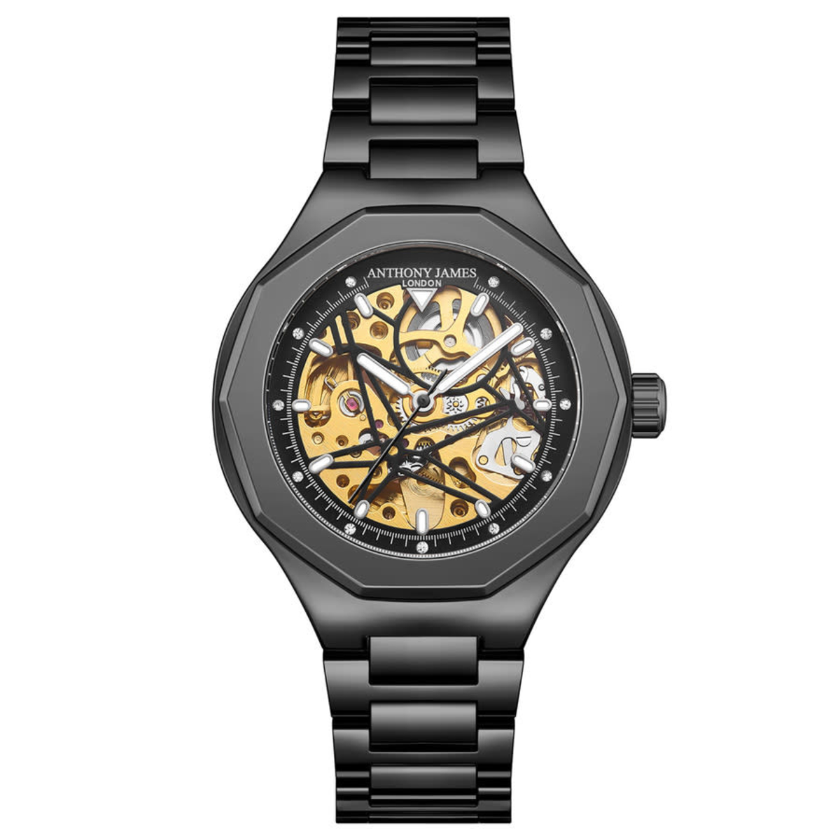 Anthony James Sports Skeleton Transparent Dial Mens Watch AJ015