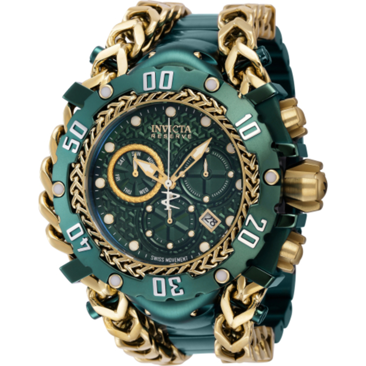 Invicta Gladiator Chronograph Quartz Green Dial Mens Watch 43943