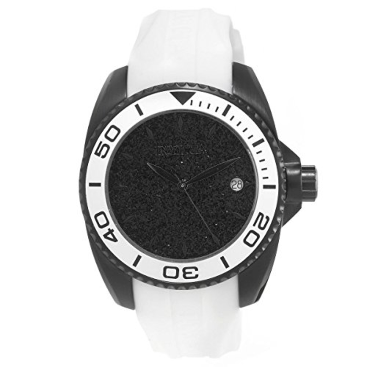 Invicta Angel Black Dial White Silicone Ladies Watch 22705