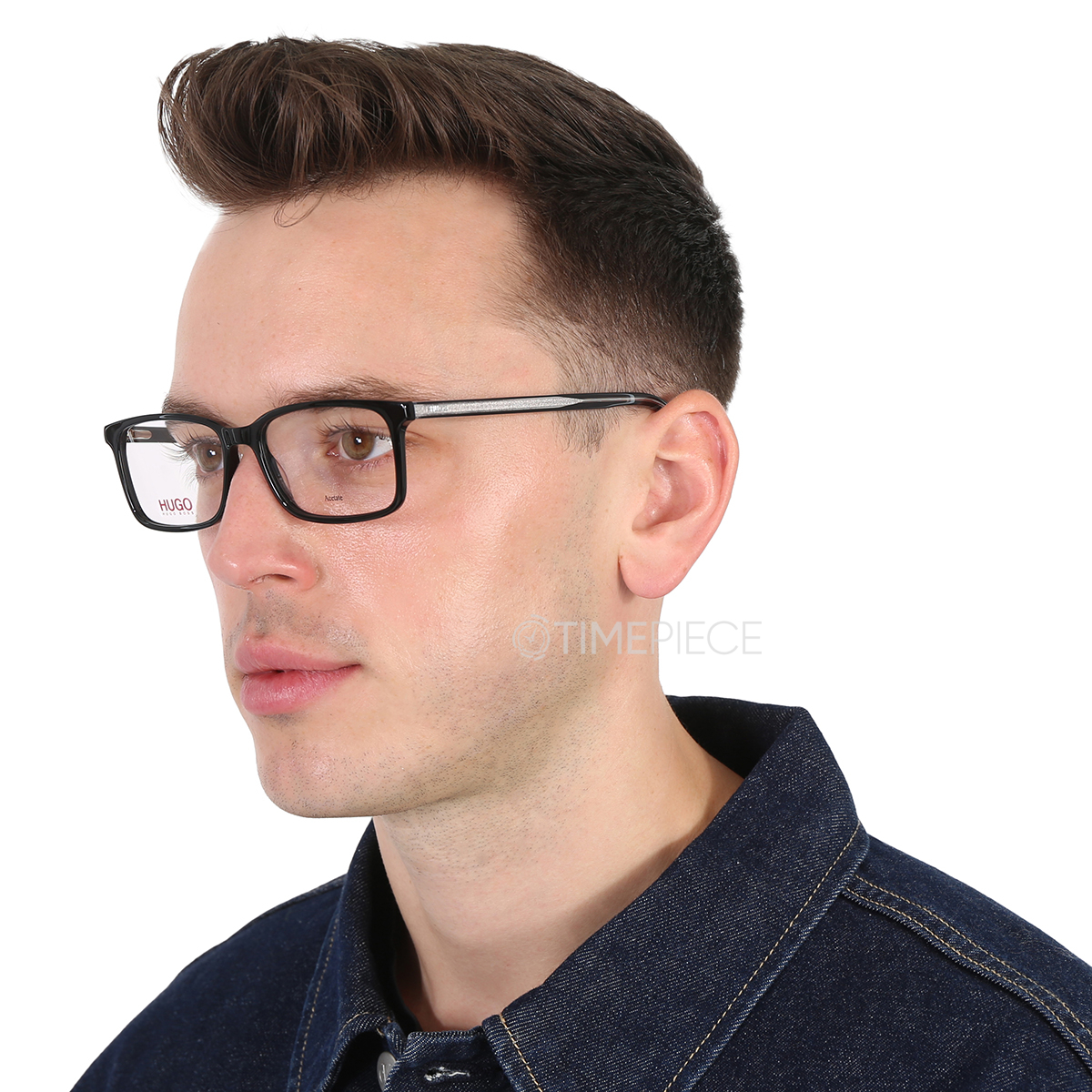 Hugo Boss Unisex Black Rectangular Eyeglass Frames HG102908070054