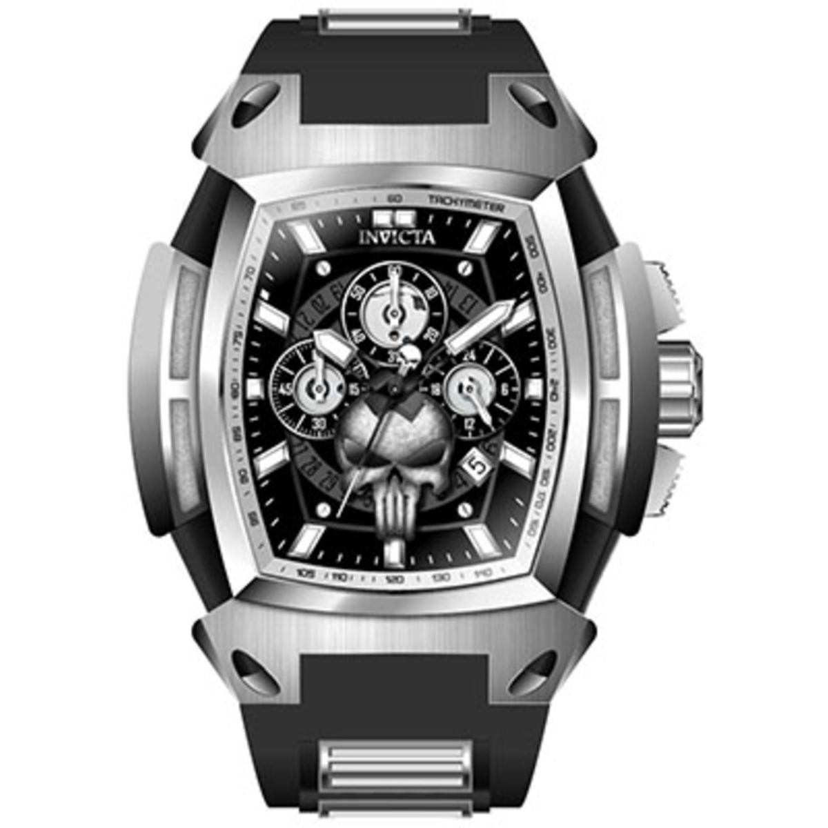 Invicta Marvel Punisher Chronograph Quartz Black Dial Mens Watch 37831