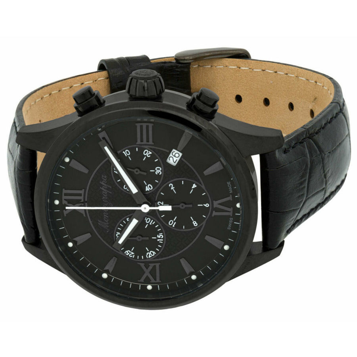 Montegrappa Fortuna Chronograph Quartz Black Dial Mens Watch IDFOWCLG