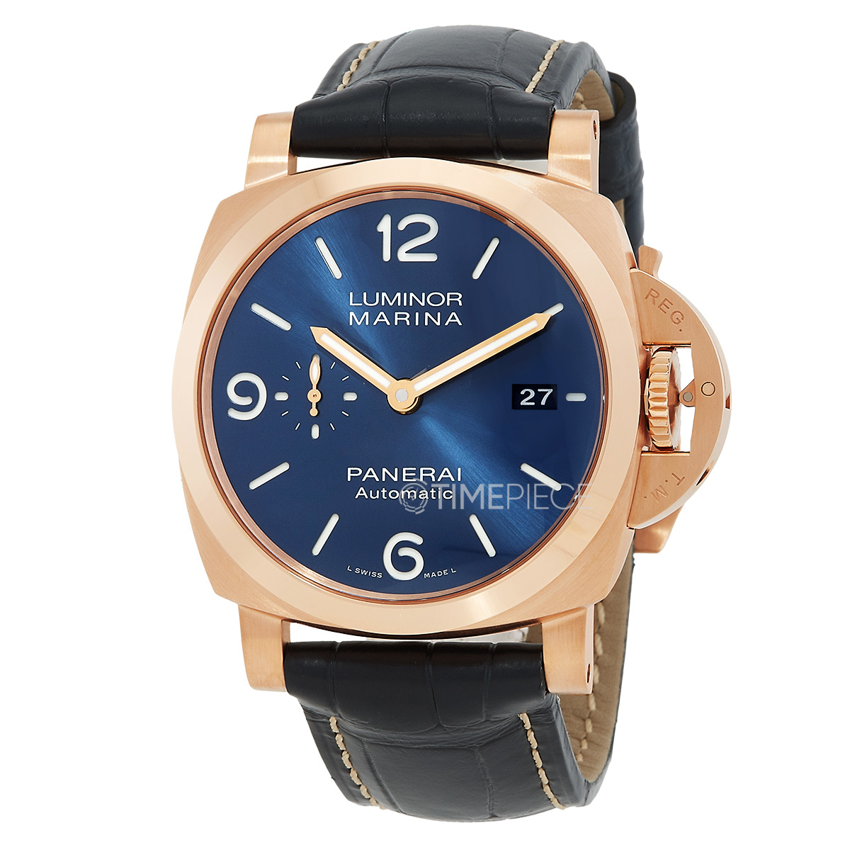 Panerai Luminor Marina Goldtech Automatic Blue Dial Mens Watch PAM01112