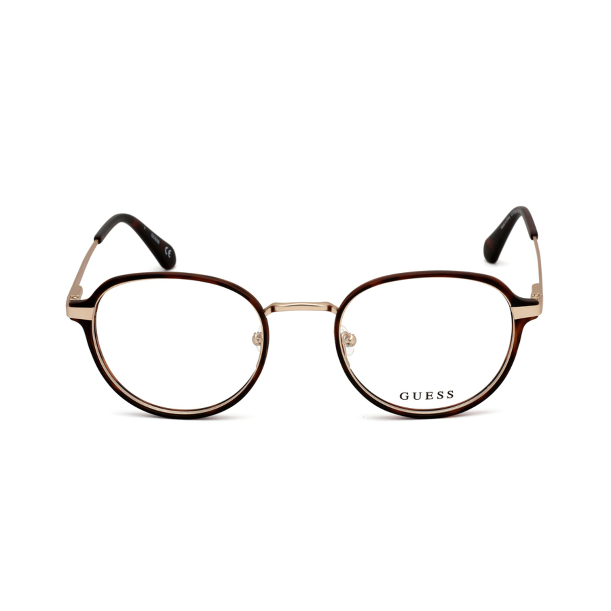 Guess Mens Tortoise Oval Eyeglass Frames GU5004005252