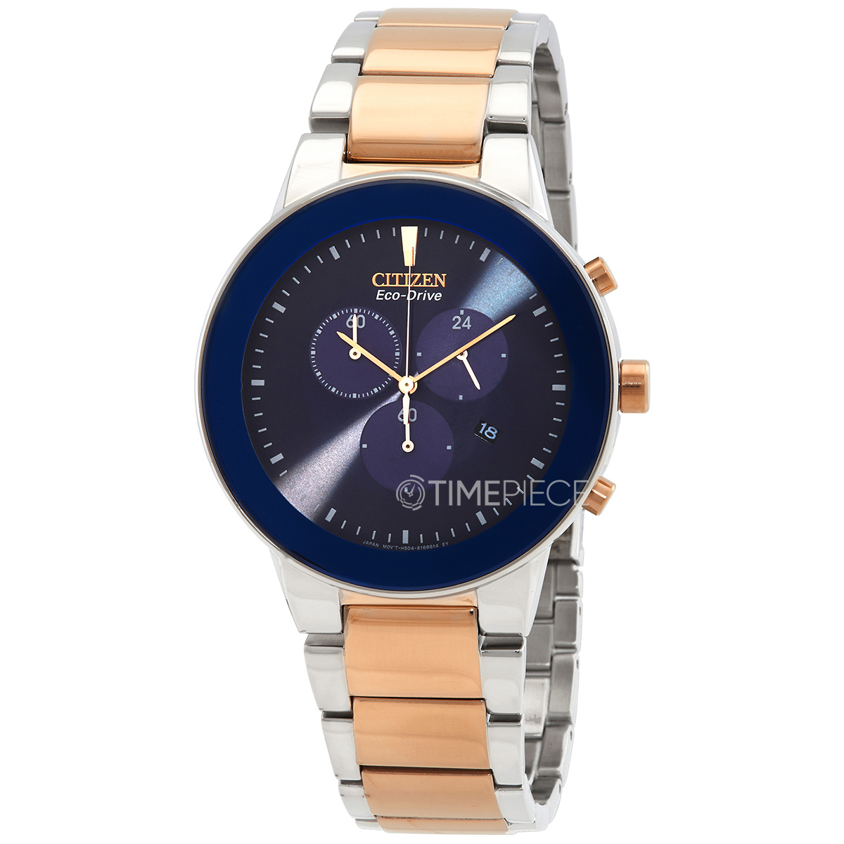 Citizen Chronograph GMT Eco-Drive Blue Dial Mens Watch AT2244-84L