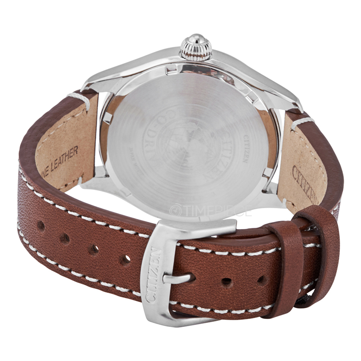 Citizen Chandler Eco-Drive Green Dial Dark Brown Leather Mens Watch ...