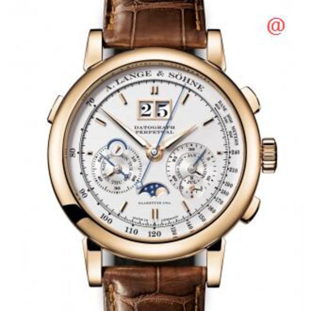 A. Lange and Sohne Datograph Perpetual Silver Dial 18K Rose Gold Mens ...