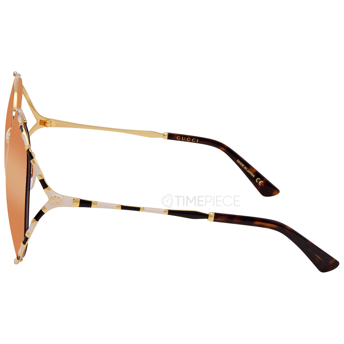 Gucci Orange Gradient Round Ladies Sunglasses GG0595S 007 64