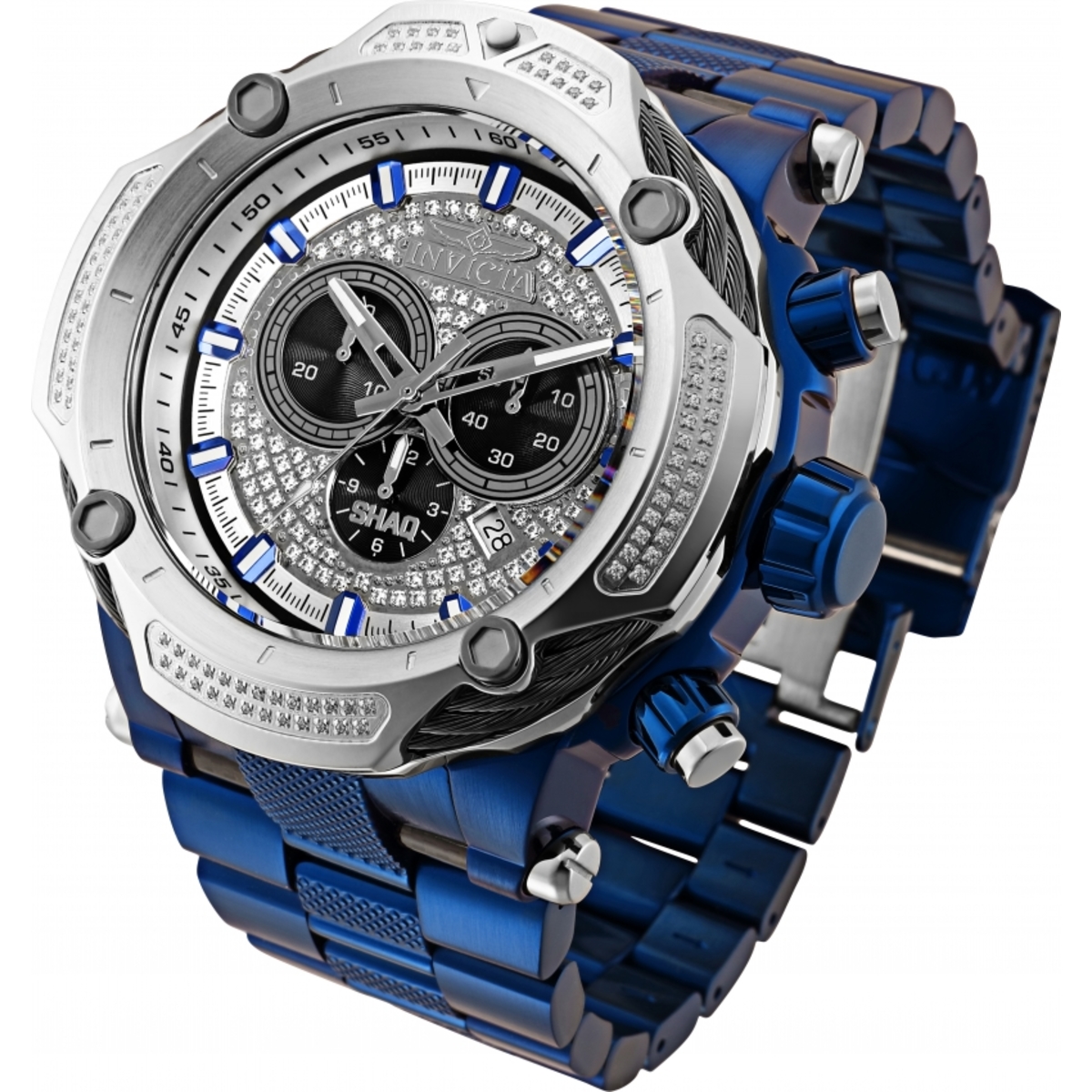 Invicta SHAQ Chronograph Quartz Silver Dial Mens Watch 33672