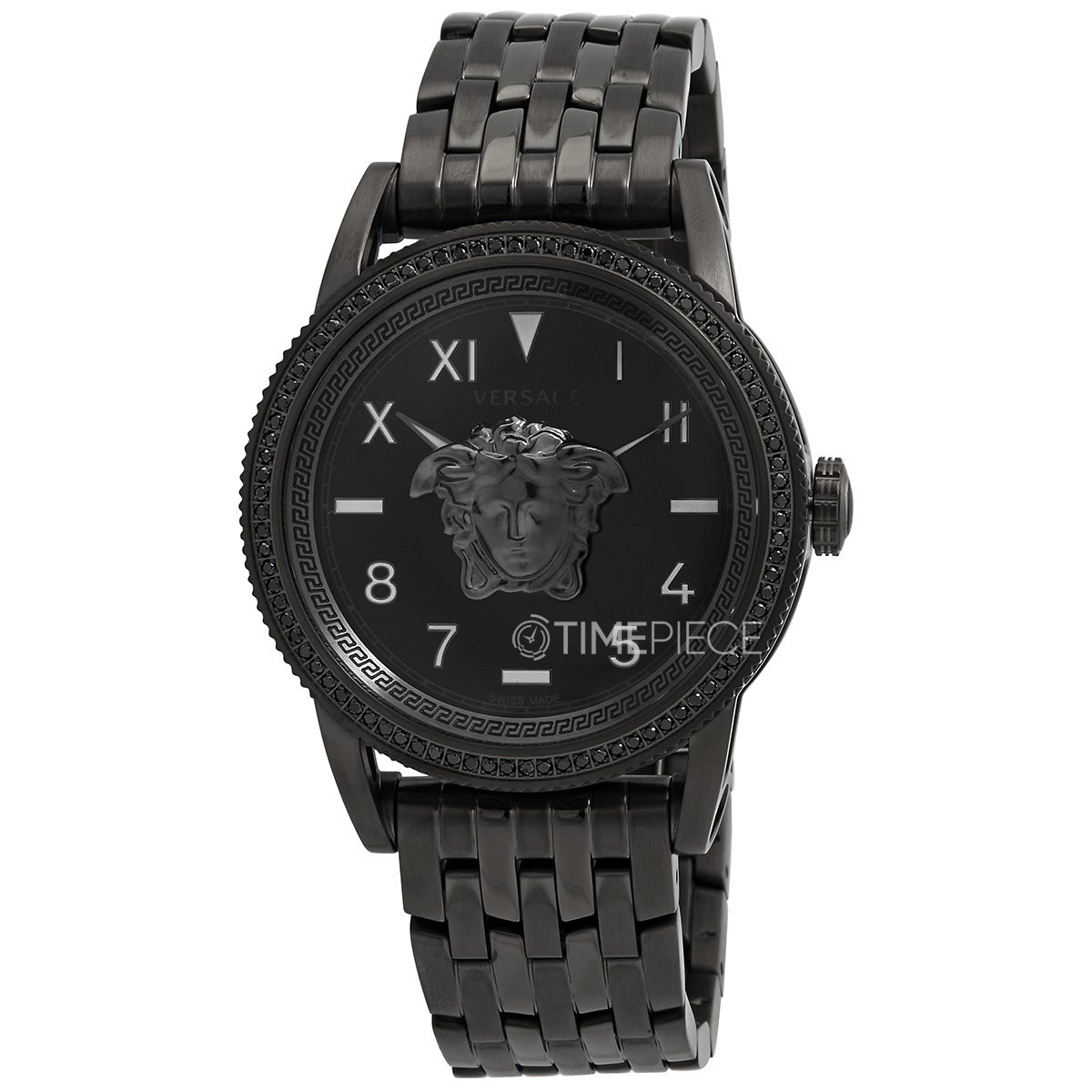 Versace V-Palazzo Quartz Diamond Black Dial Mens Watch VE2V00922