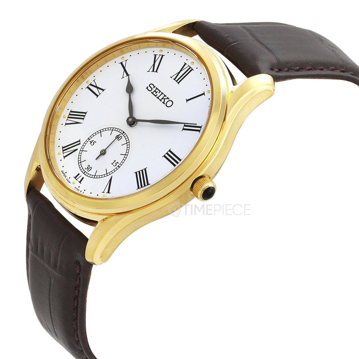 Seiko Quartz White Dial Mens Leather Watch SRK050P1