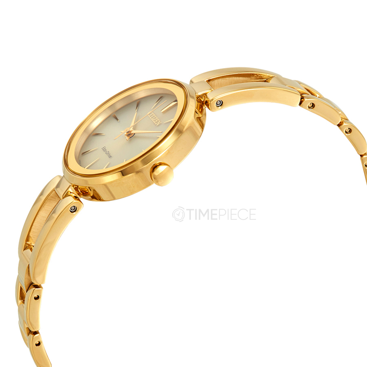 Citizen Axiom Eco-Drive Champagne Dial Yellow Gold-tone Ladies Watch ...