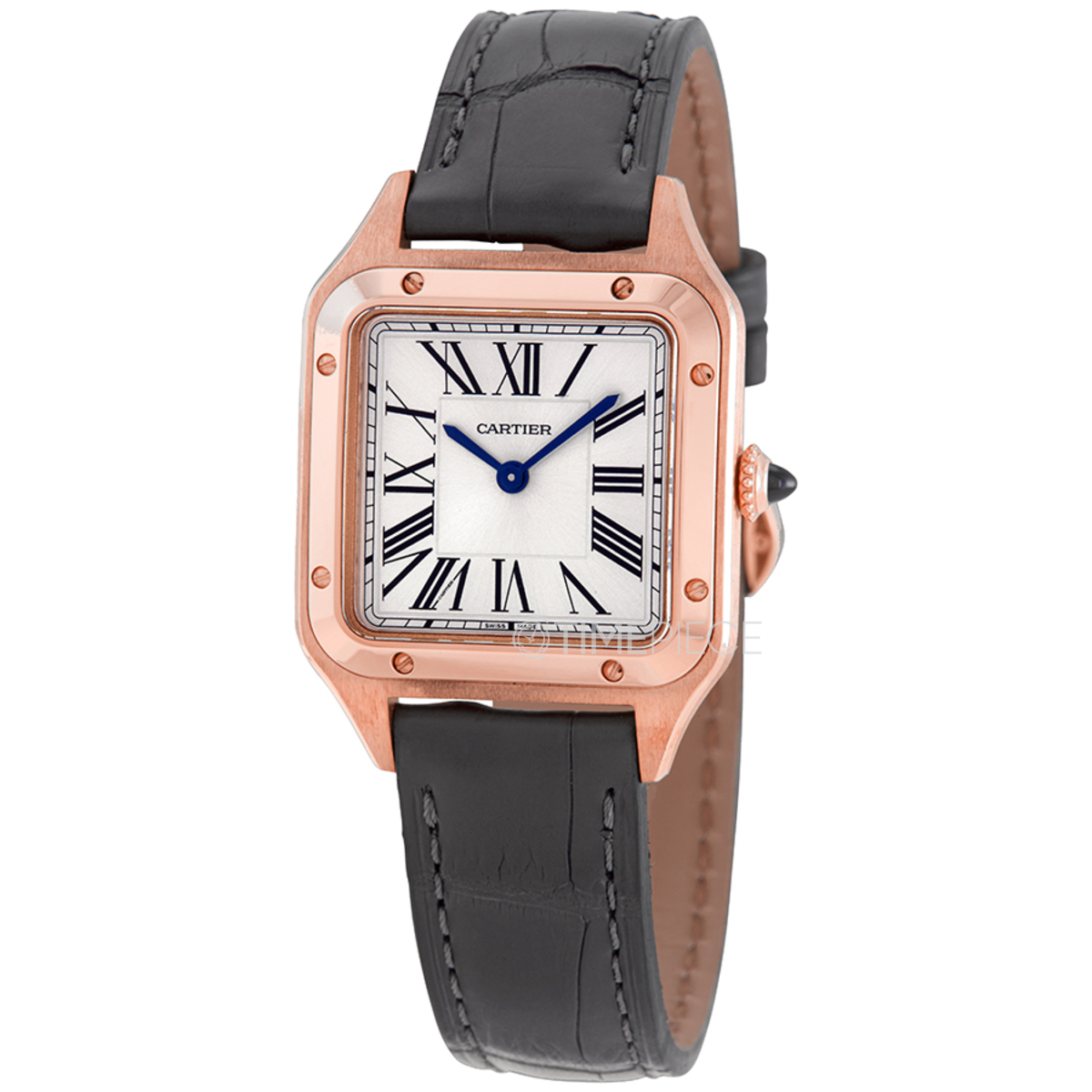 Cartier Santos-Dumont Silver Dial 18kt Rose Gold Ladies Watch WGSA0022