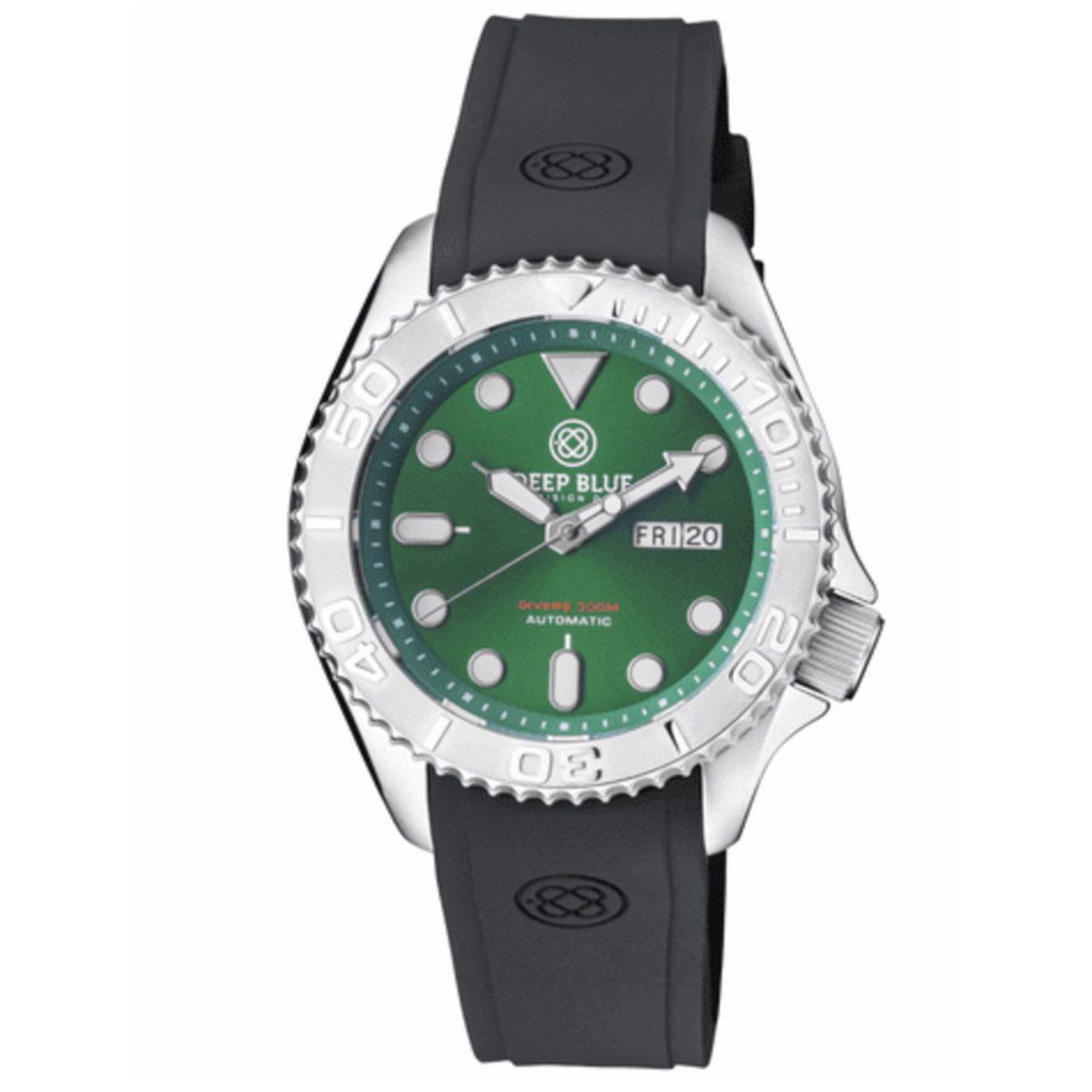 Deep Blue Military Diver Automatic Green Dial Mens Watch MILDIVERGREENSTRP