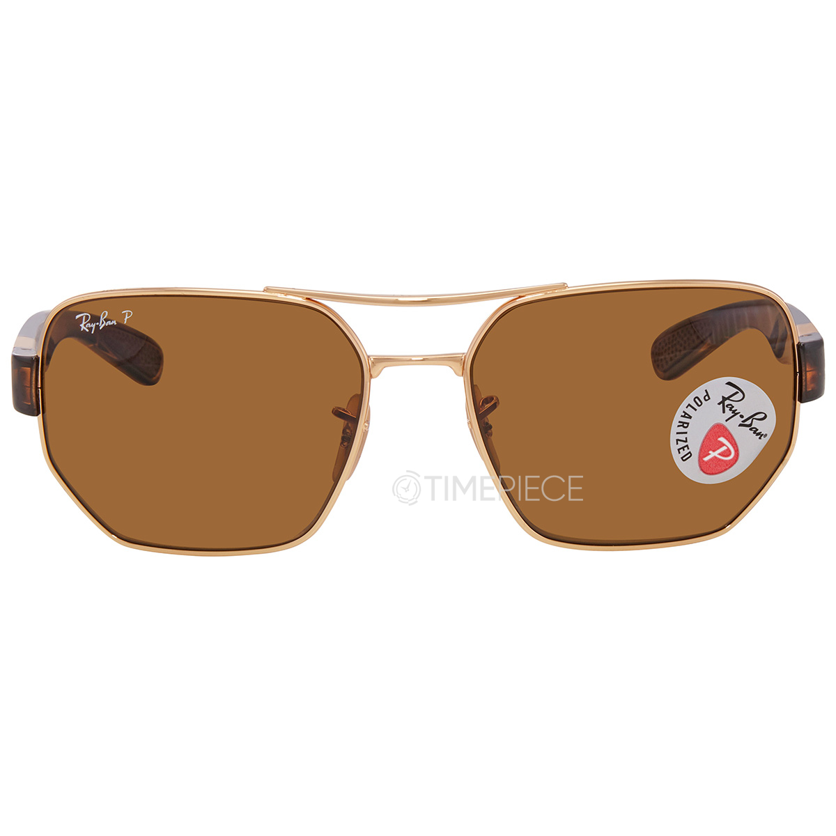 Ray Ban Brown Polarized Rectangular Unisex Sunglasses RB3672 001/83 60