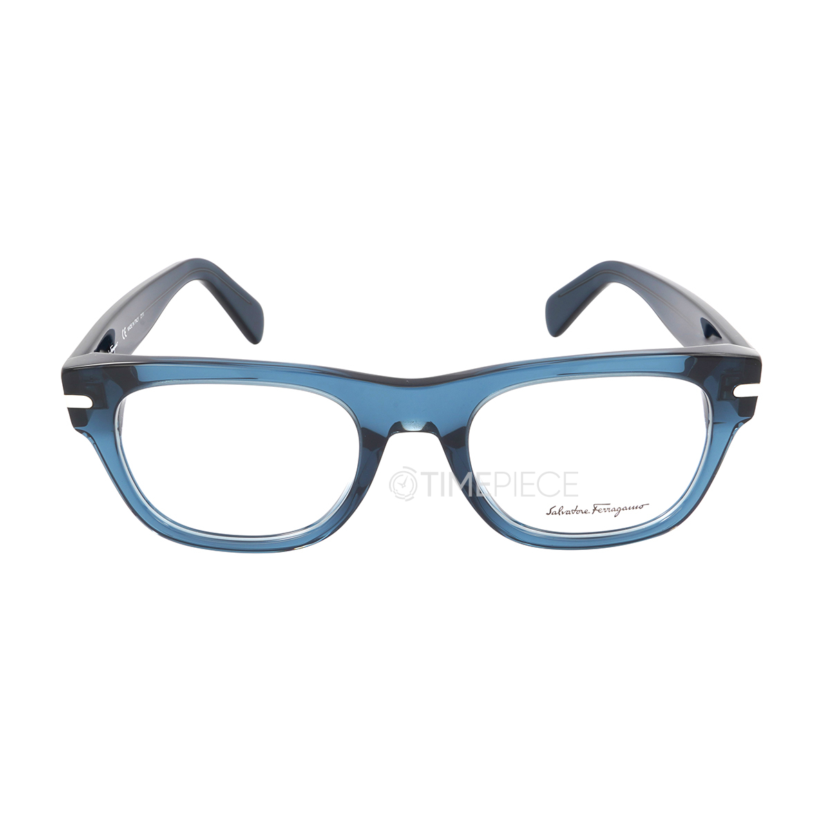 Salvatore Ferragamo Mens Blue Rectangular Eyeglass Frames SF289641453