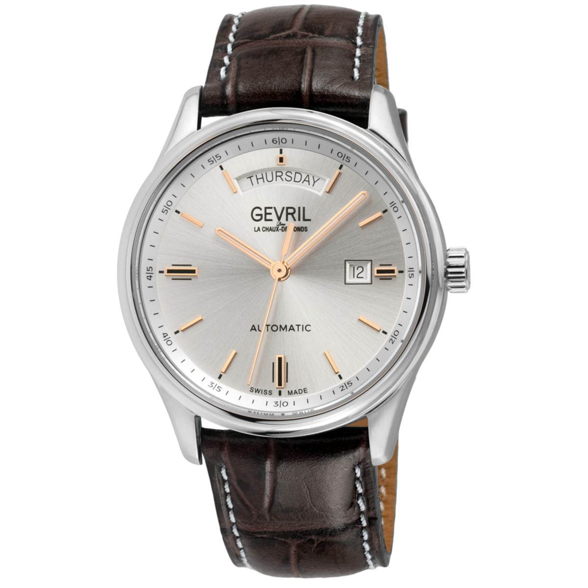 Gevril Excelsior Automatic Silver Dial Mens Watch 48201