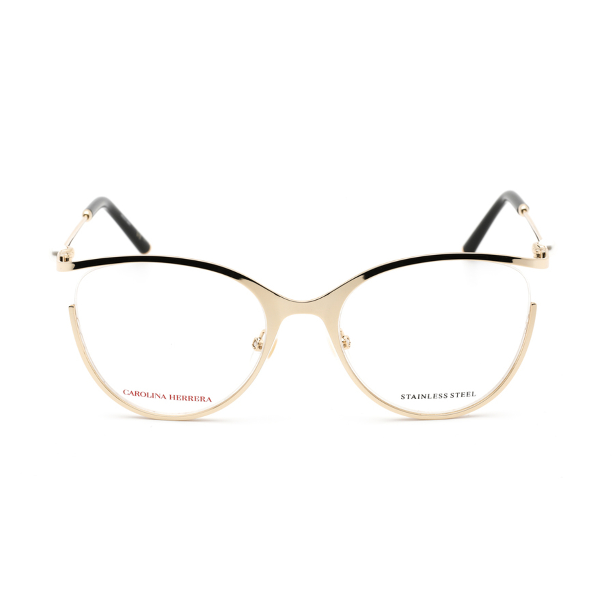 Carolina Herrera Ladies Gold Tone Cat Eye Eyeglass Frames CH00070J5G0053