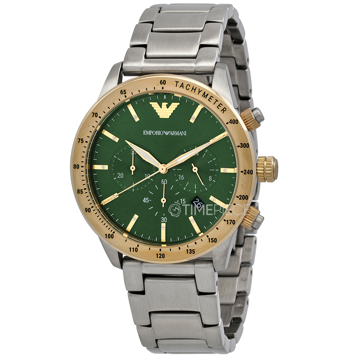 Emporio Armani Chronograph Quartz Green Dial Mens Watch AR11454