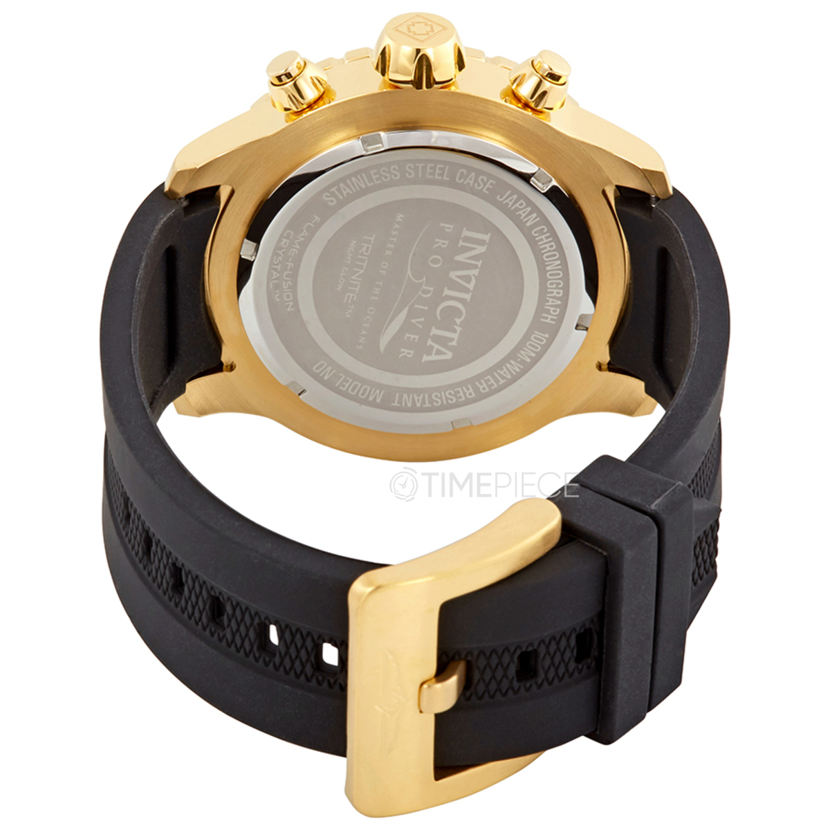 Invicta Pro Diver Chronograph Black Dial Black Polyurethane Mens Watch ...