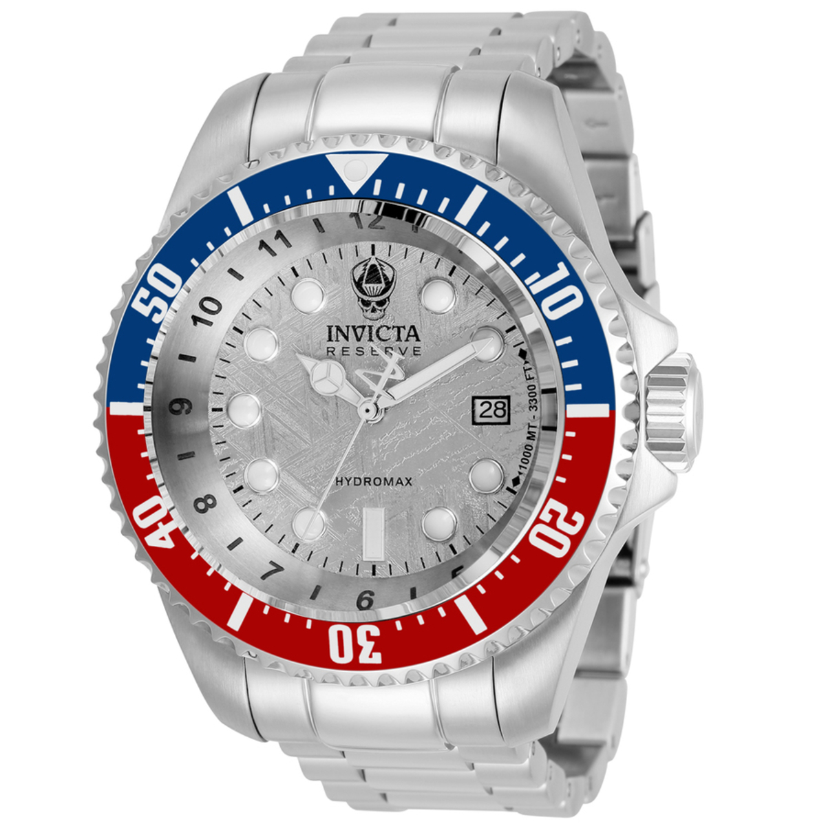 Invicta Reserve Automatic Diver Silver Dial Pepsi Bezel Mens Watch 34099