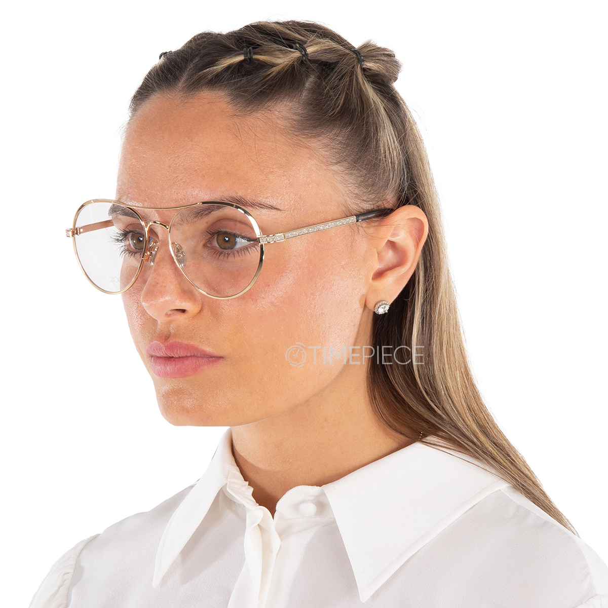 Jimmy Choo Demo Pilot Ladies Eyeglasses JC244 02F7 56