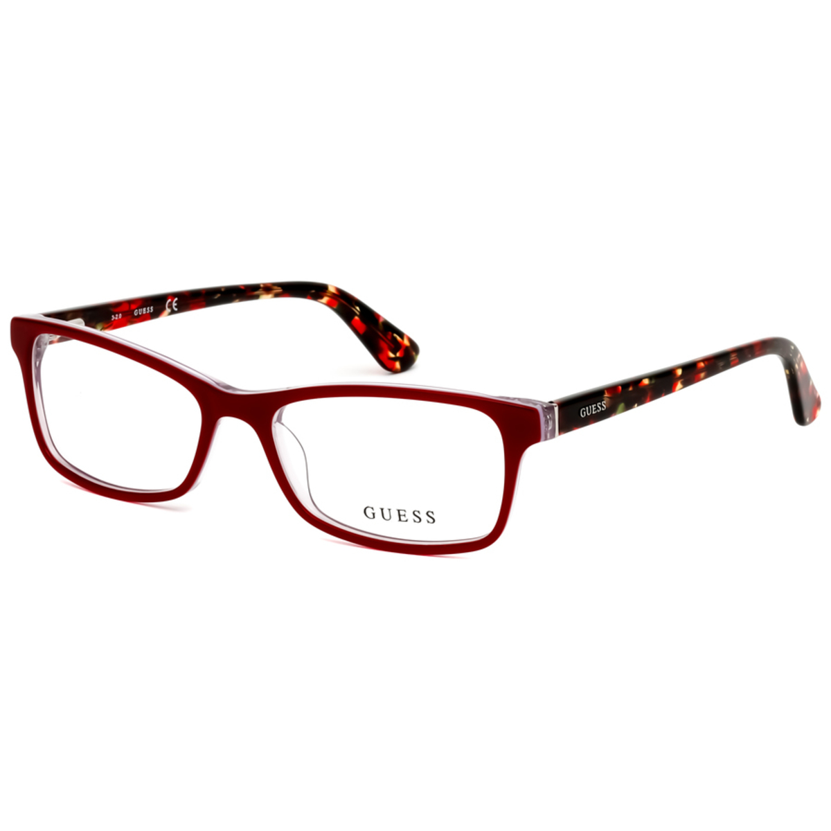 Guess Ladies Red Square Eyeglass Frames Gu254906853