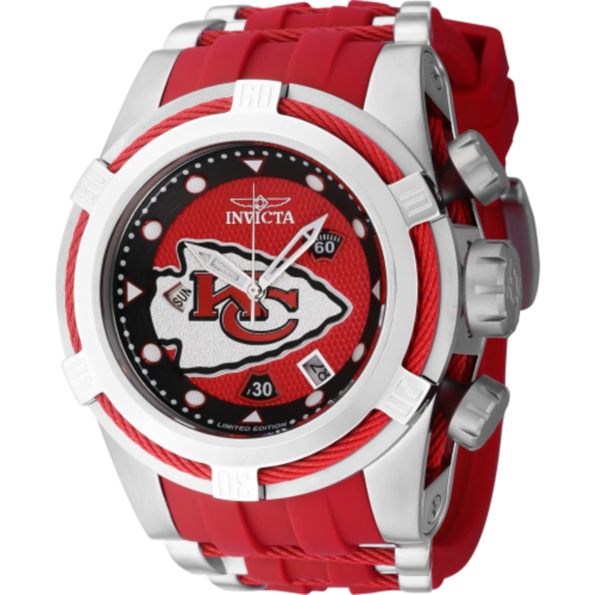 Invicta NFL Kansas City Chiefs Chronograph Quartz Mens Watch 41441 Invicta NFL Kansas City Chiefs Chronograph Quartz Mens Watch 41441