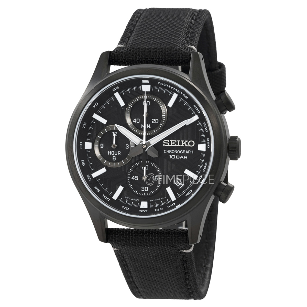 Seiko Chronograph Quartz Black Dial Mens Watch SSB421P1