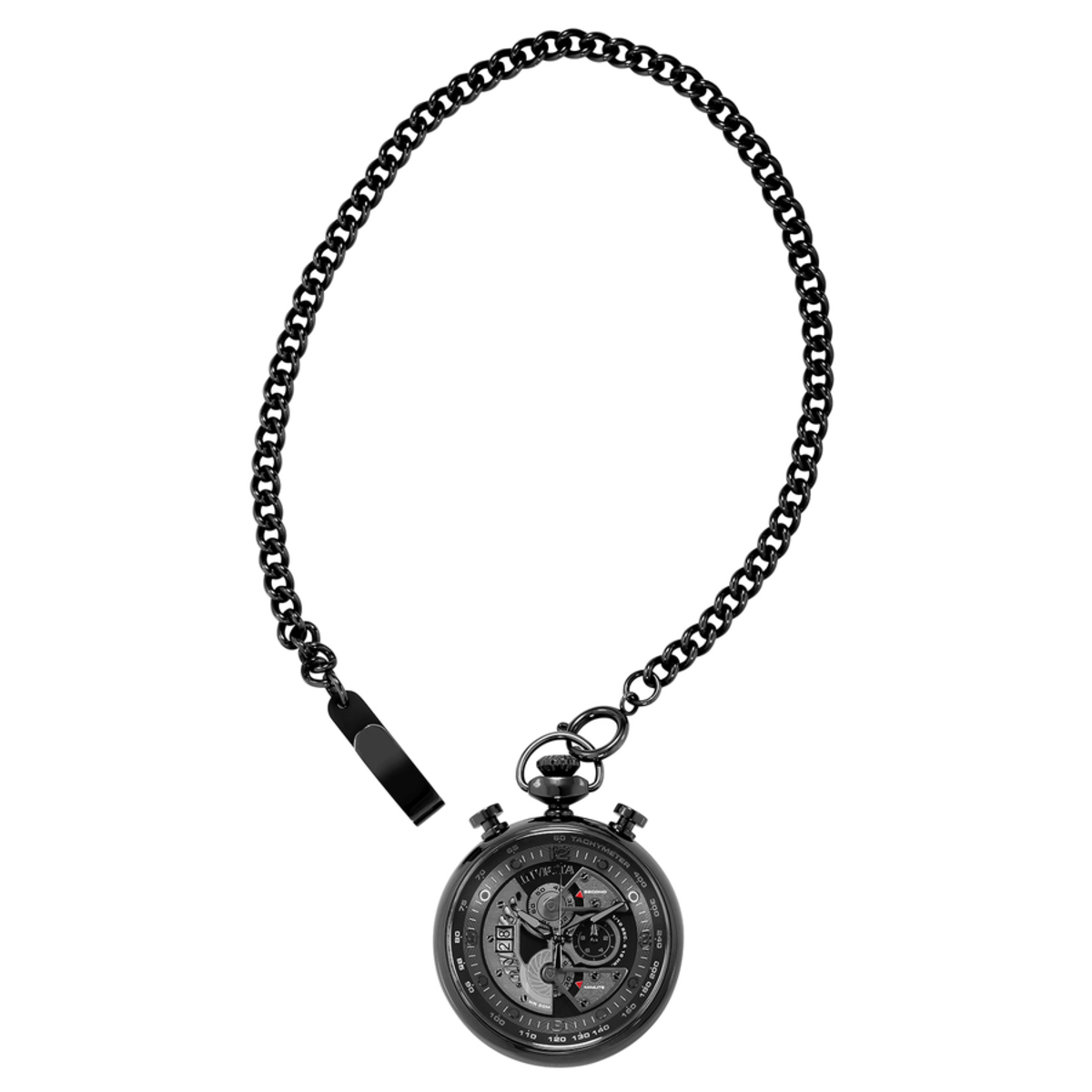 Invicta Vintage Chronograph Quartz Black Dial Mens Pocket Watch 34458