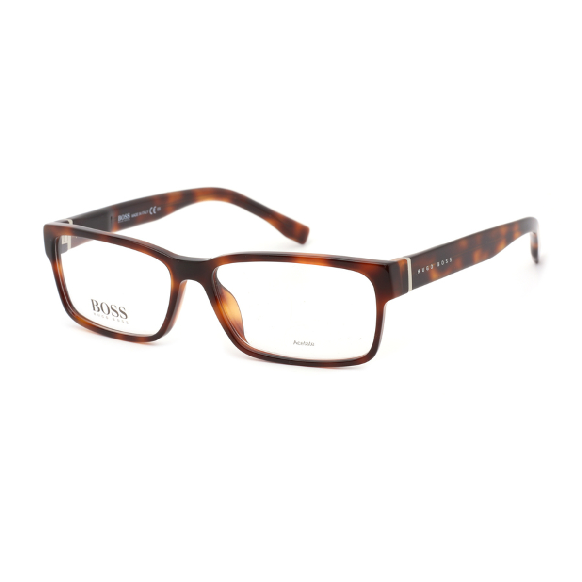 Hugo Boss Mens Tortoise Rectangular Eyeglass Frames BOSS0797/IT00860056