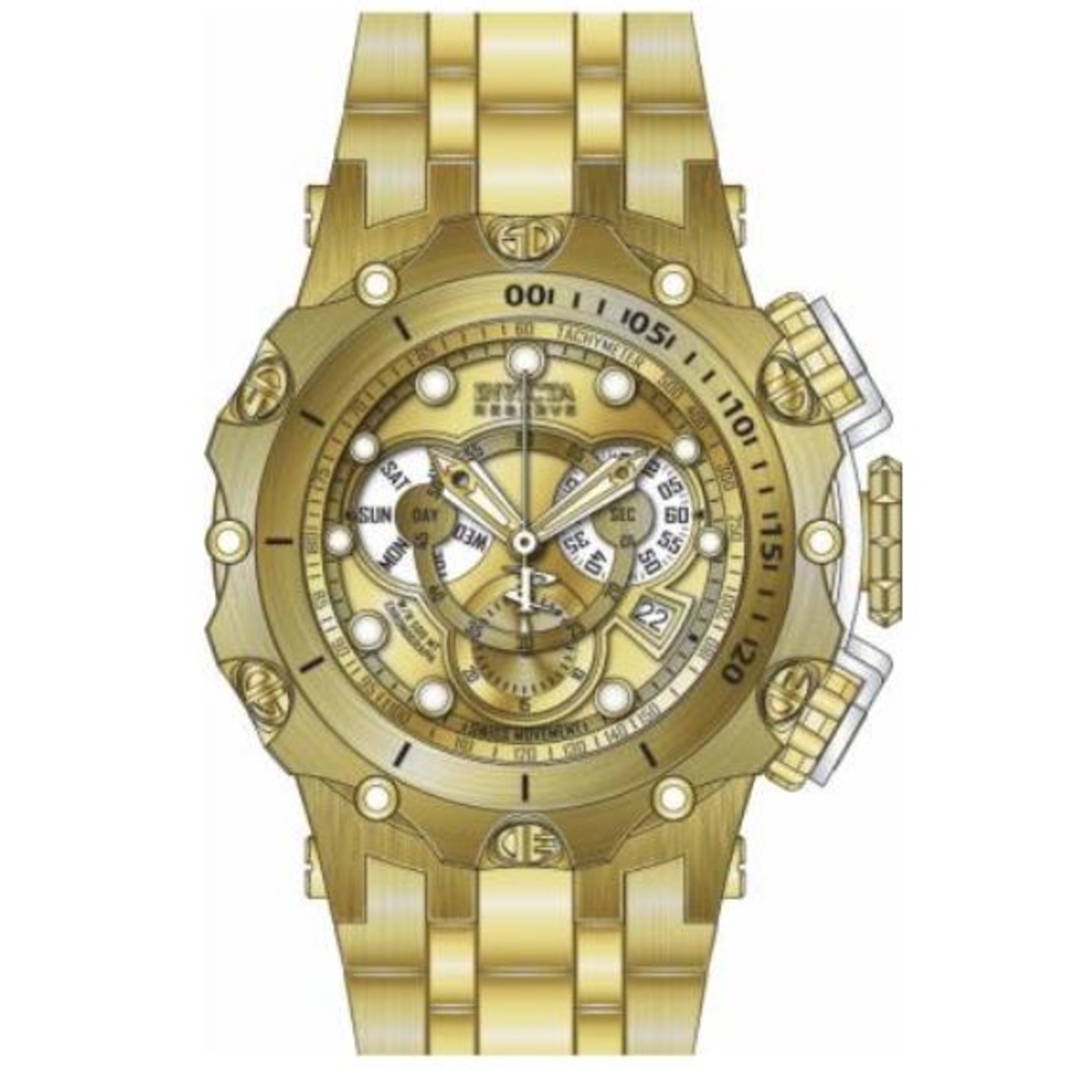 Invicta Reserve Venom Chronograph Gold Dial Mens Watch 27792