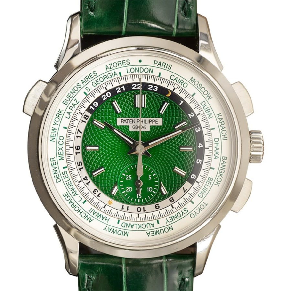 Patek Philippe Complications World Time Automatic Green Dial Mens Watch ...