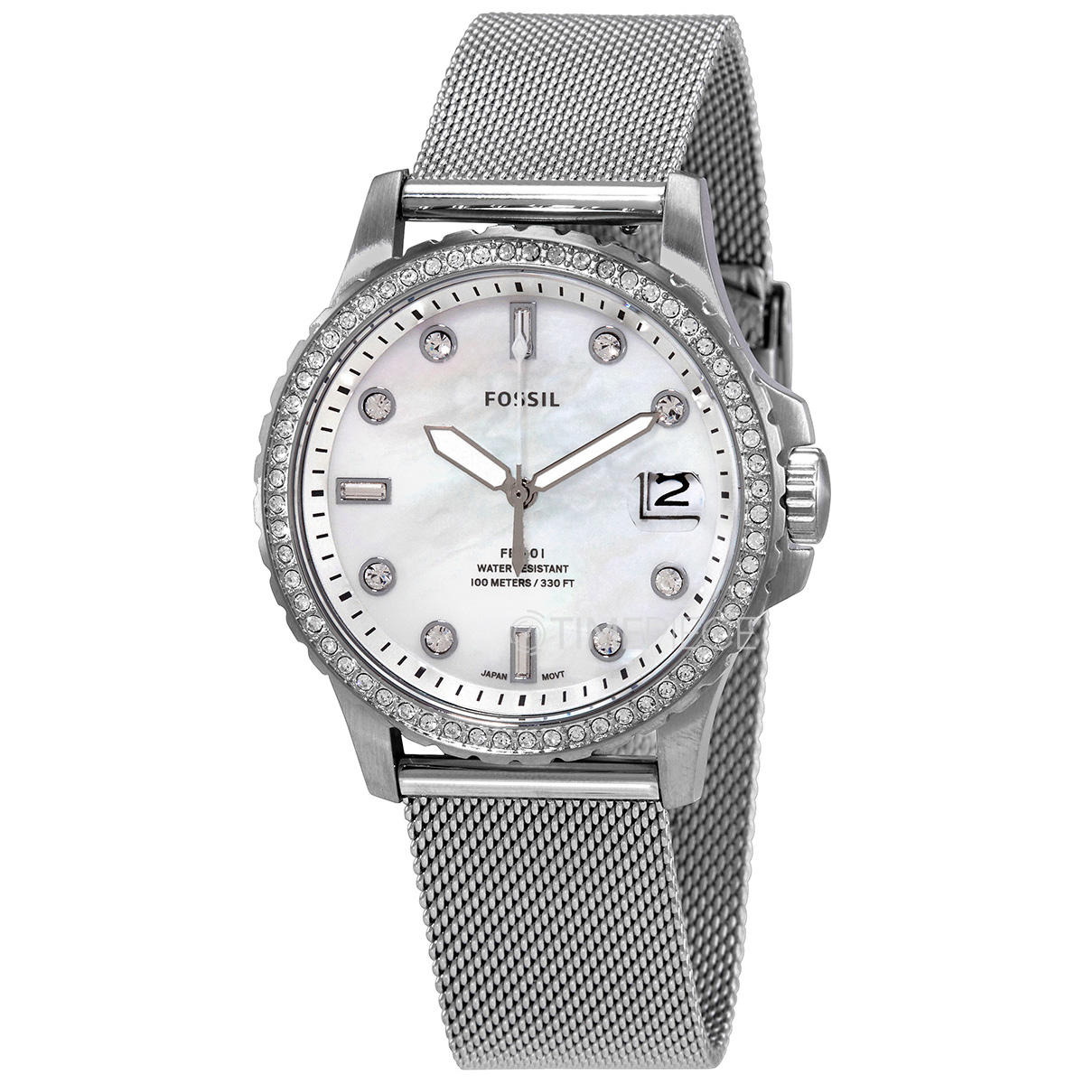Fossil FB-01 Quartz Crystal Mother of Pearl Dial Ladies Watch ES4998