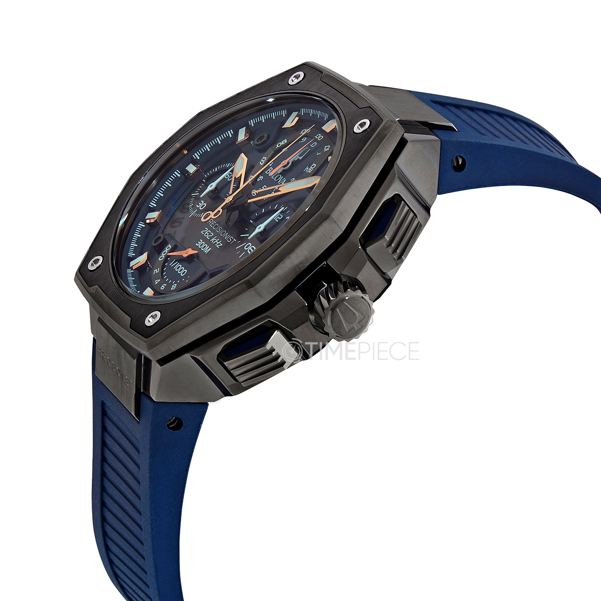 Bulova Precisionist Chronograph Quartz Blue Dial Mens Watch 98B357