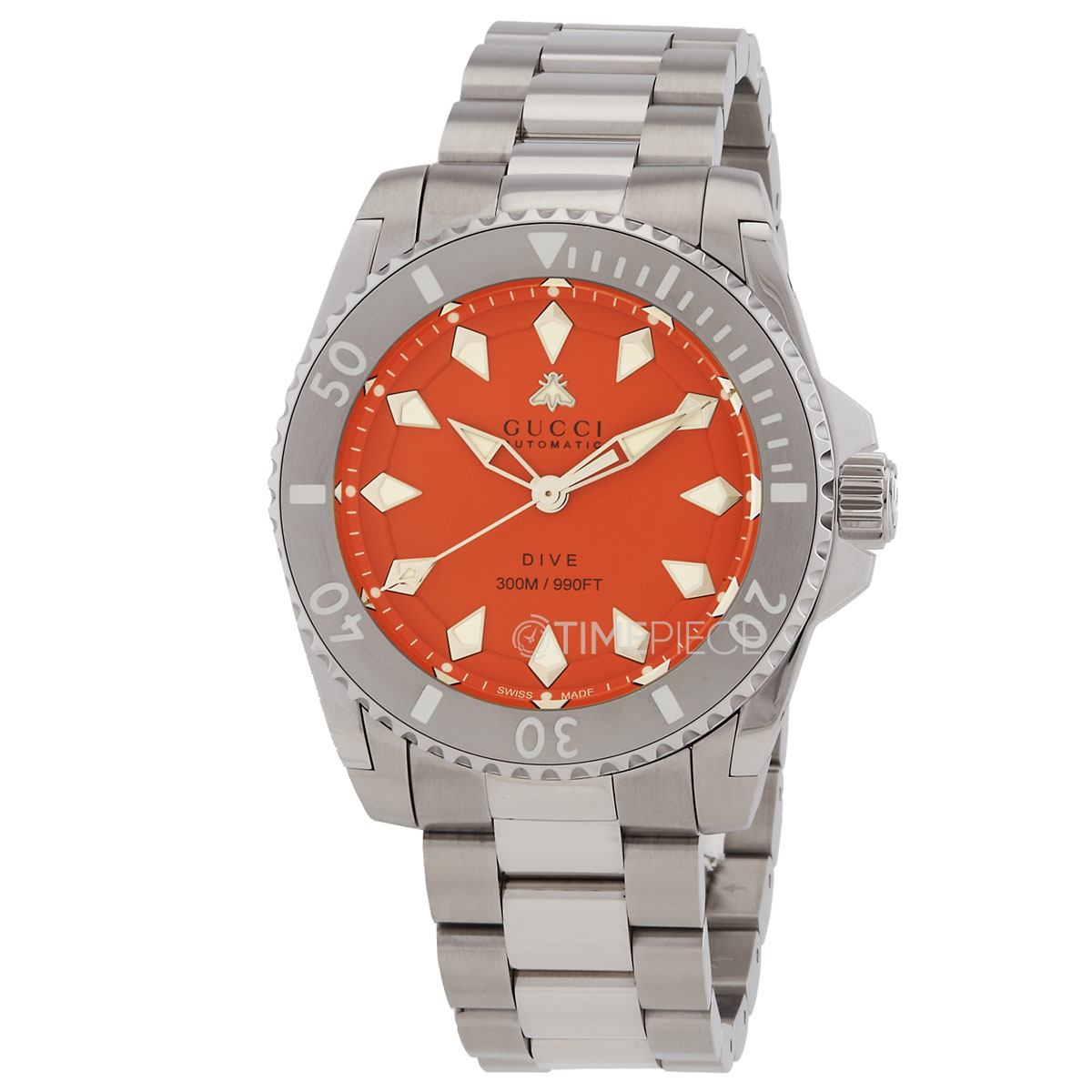 Gucci Dive Automatic Orange Dial Mens Watch YA136355