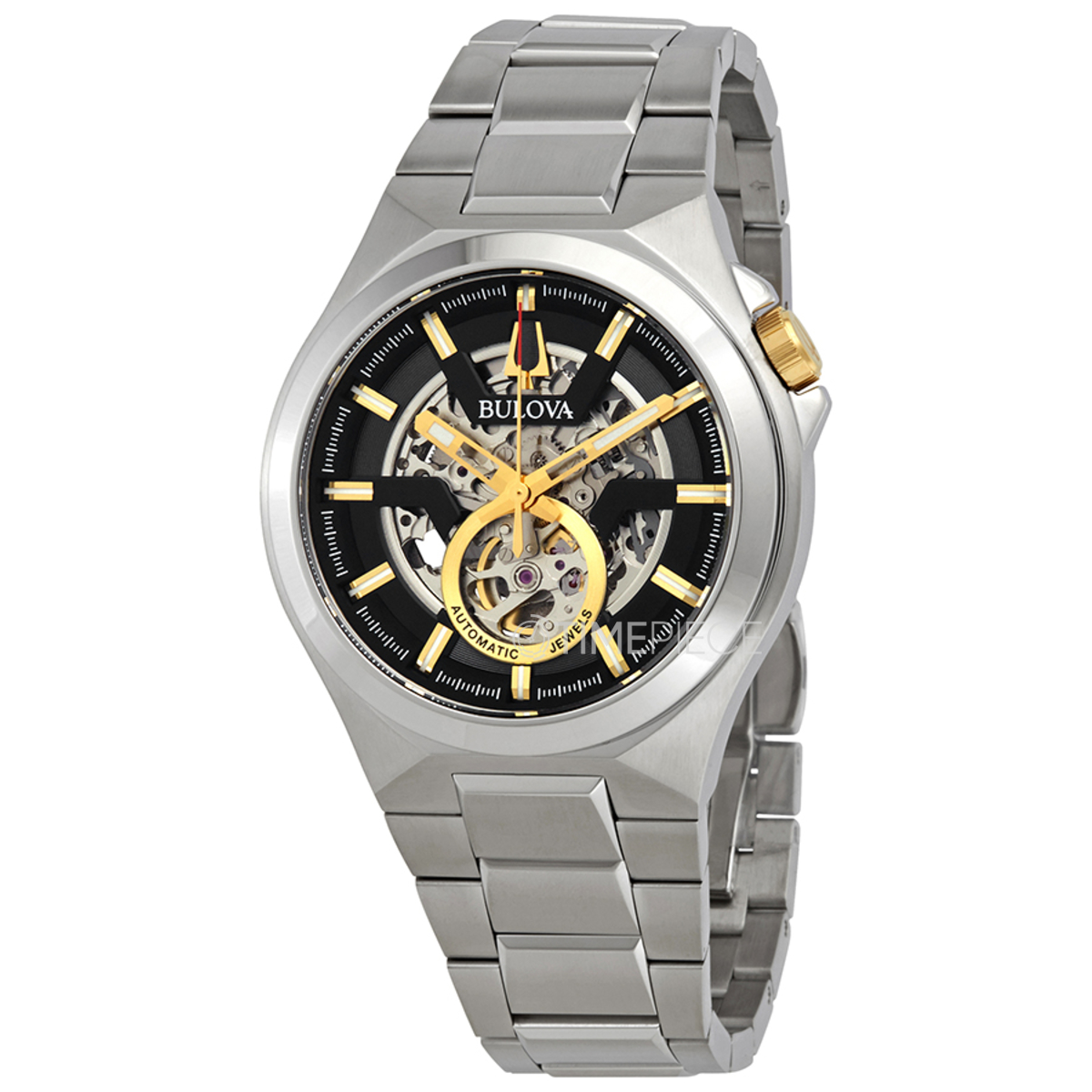 Bulova Maquina Black-Skeleton Dial Automatic Mens Watch 98A224