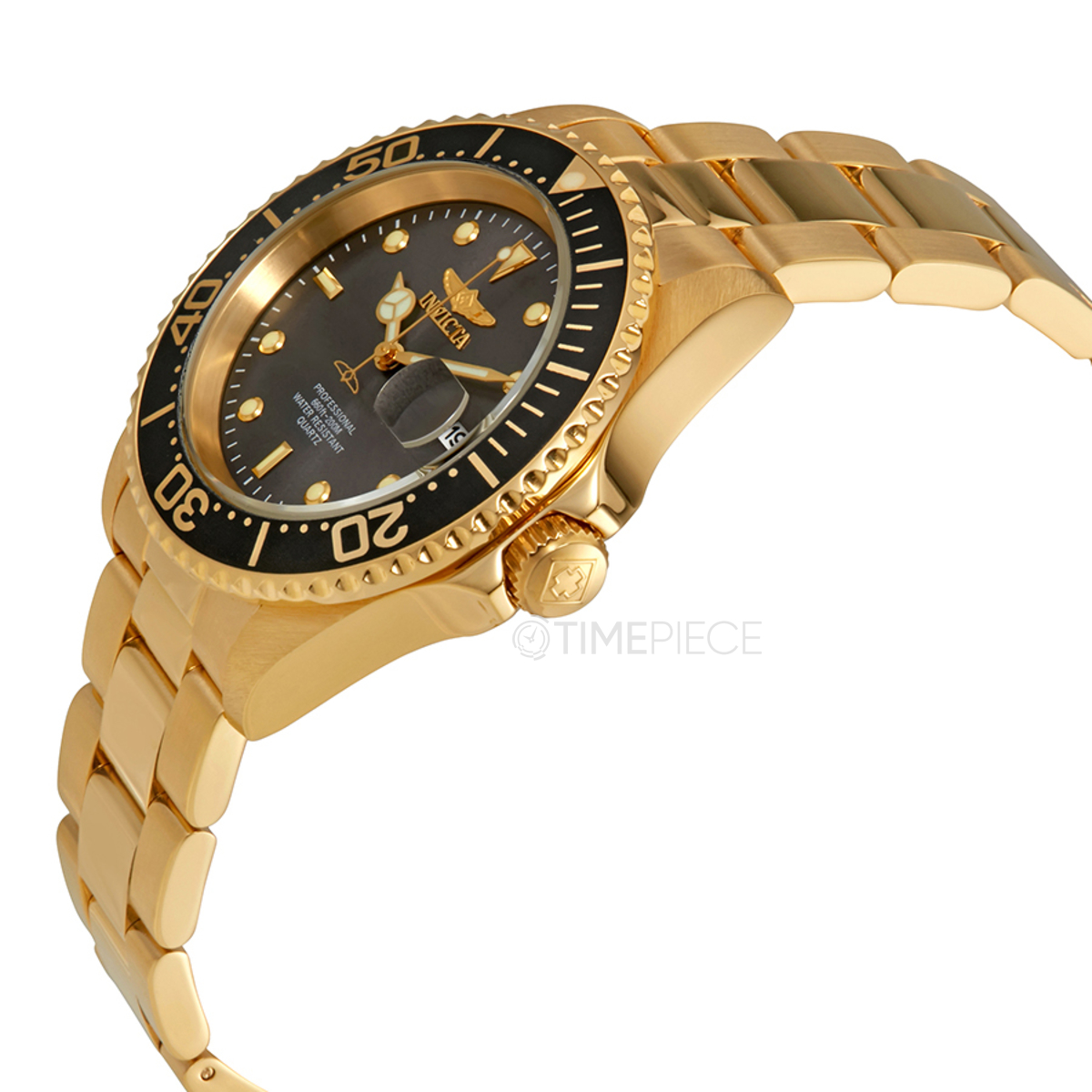 Invicta Pro Diver Charcoal Dial Yellow Gold-plated Mens Watch 24949