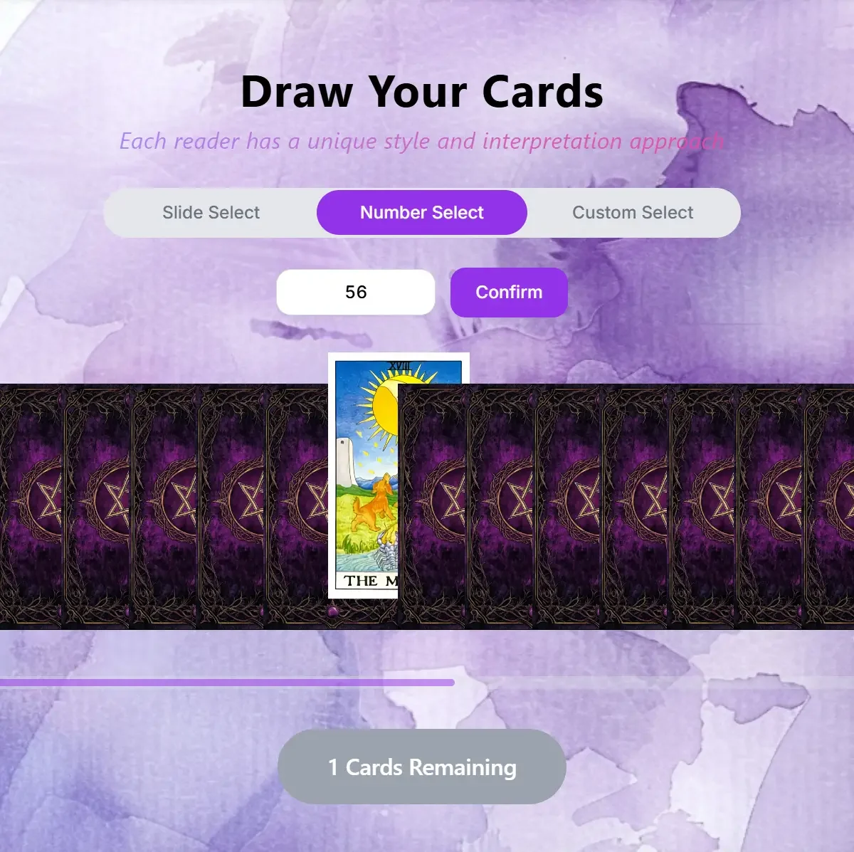 Lucky Number Tarot Selection