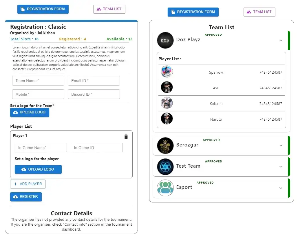 BattleFiesta - Esports Tournament Management Service